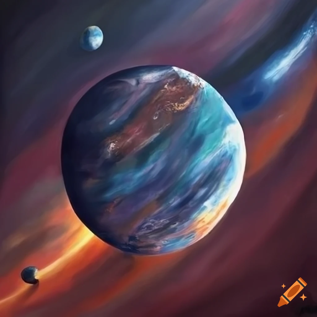 Painting of a planet on Craiyon