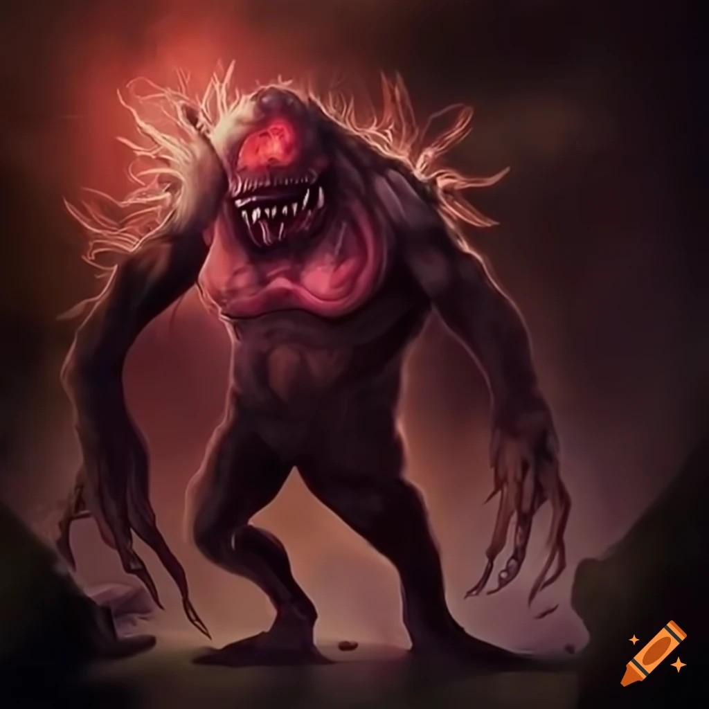 Fierce and scary monster on Craiyon