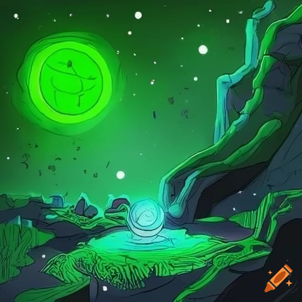 Neon green sci-fi universe in bryan lee o'malley style on Craiyon