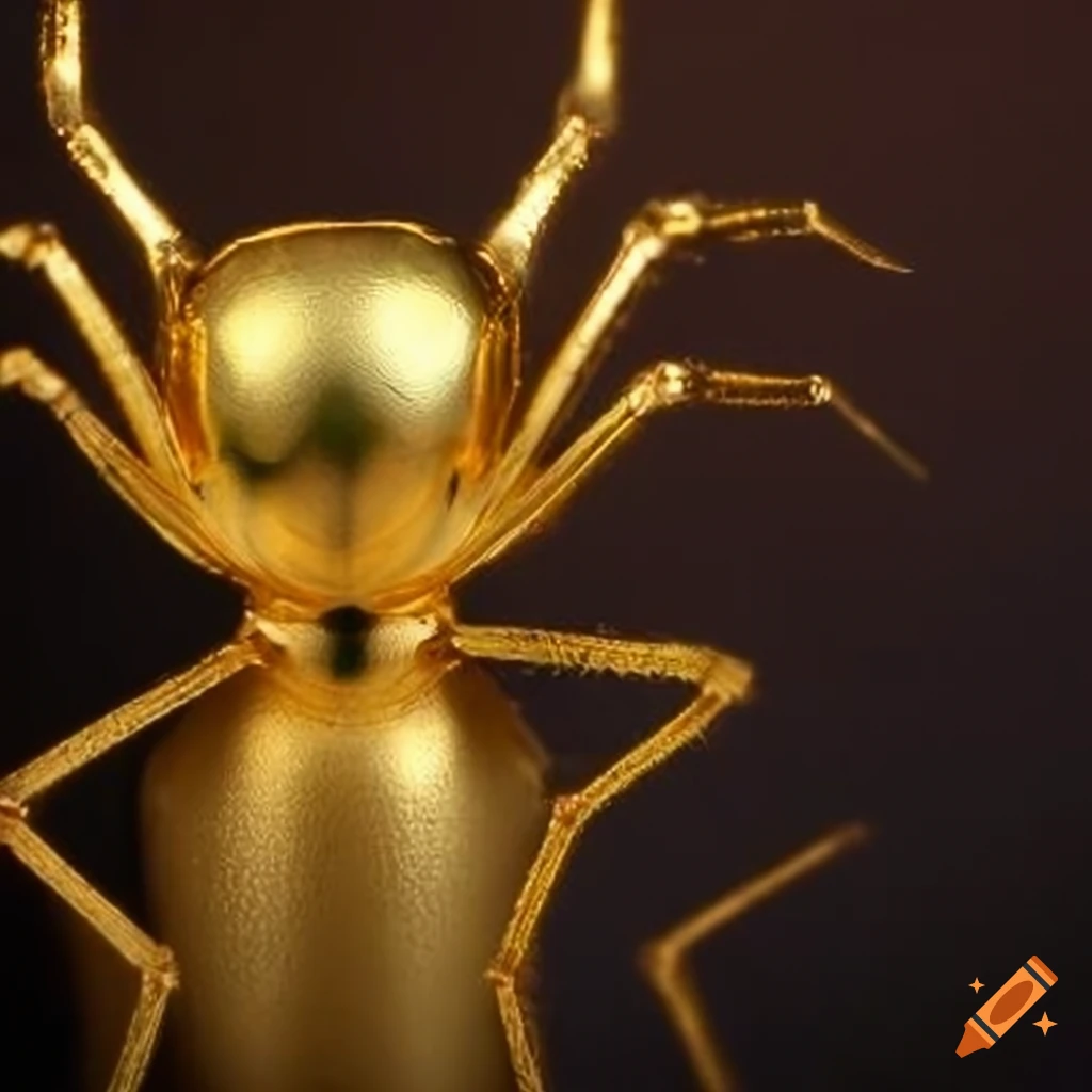 Golden shiny spider cup on Craiyon