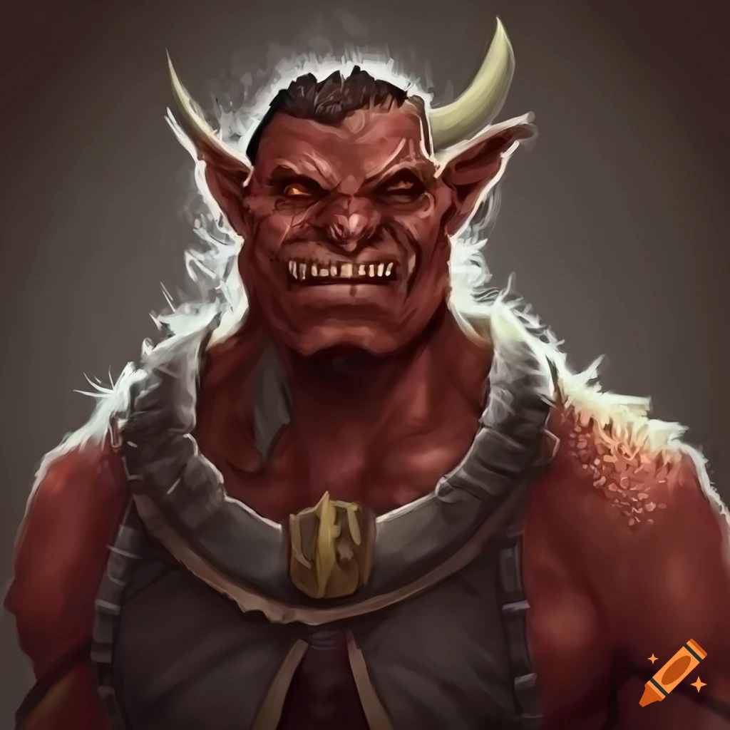 Sinister orc male portrait for dnd on Craiyon
