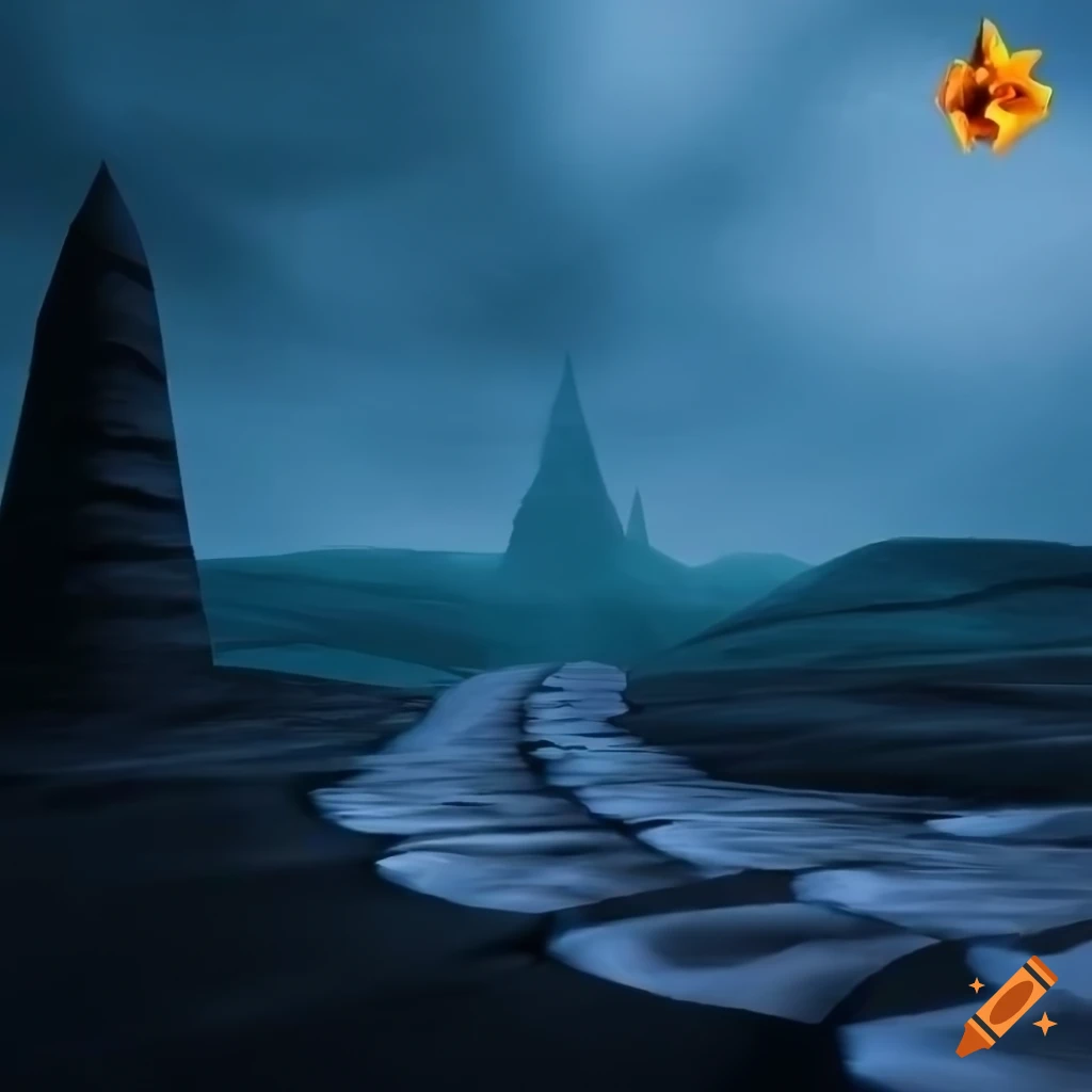 Super mario 64 dark world landscape on Craiyon