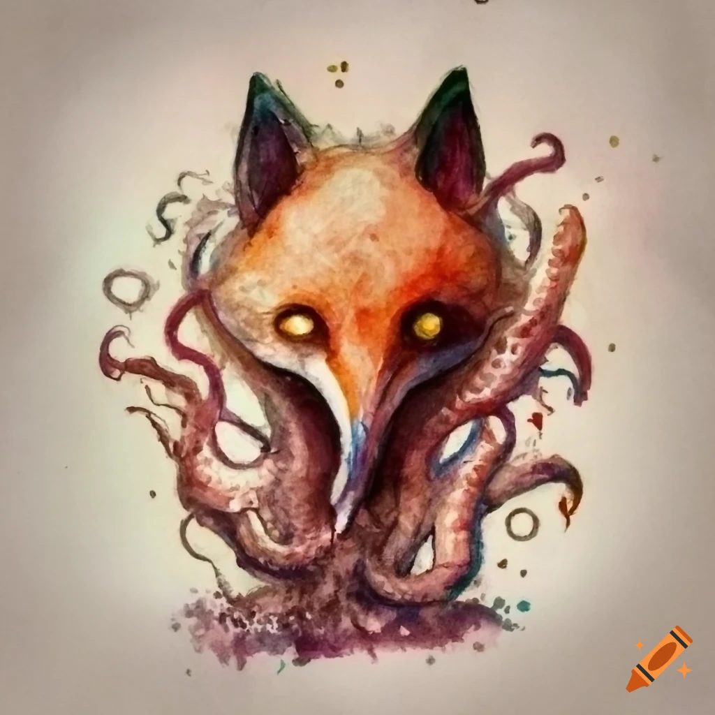 Anthropomorphized cthulhu as a fox on Craiyon
