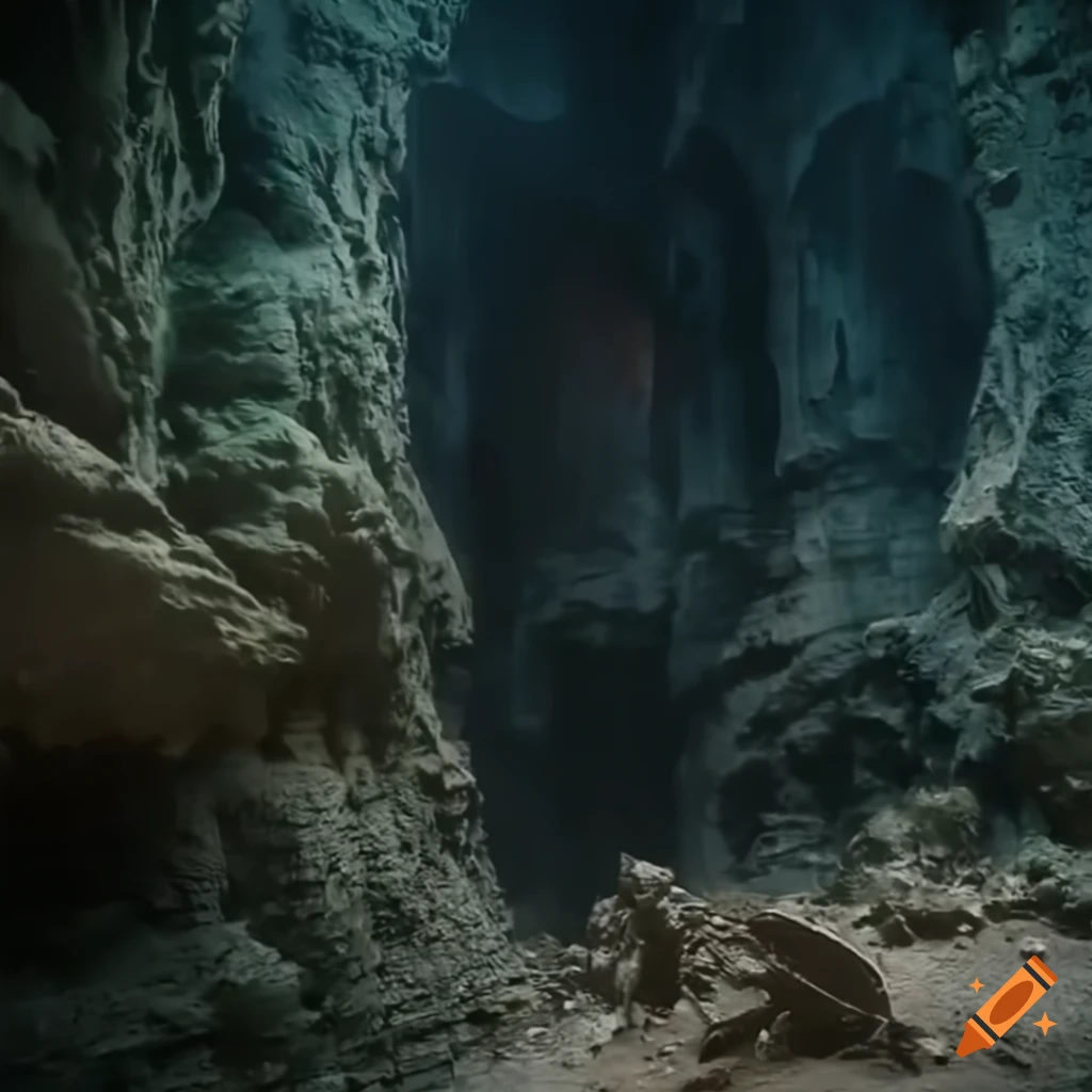 Active alien village buried in a ravine in 4k full resolution on Craiyon