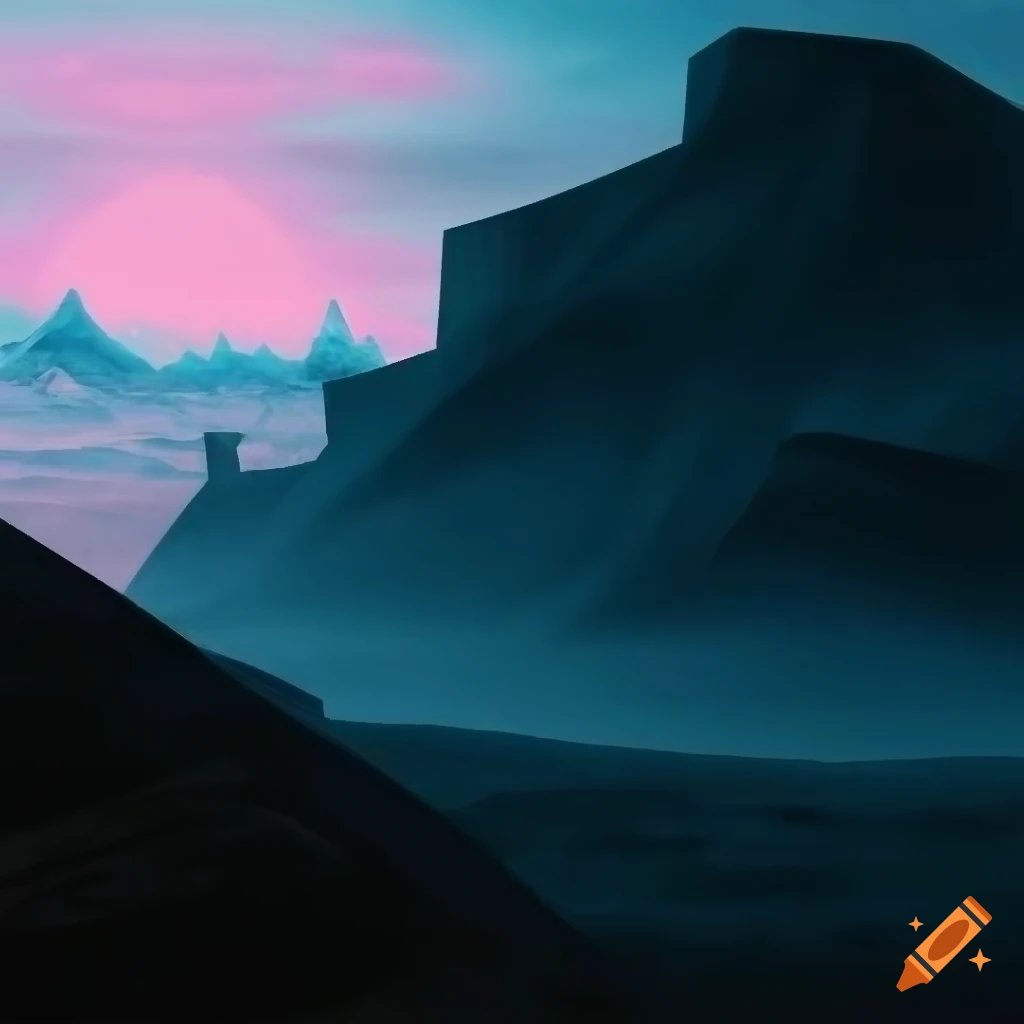 Super mario 64 dark world landscape on Craiyon