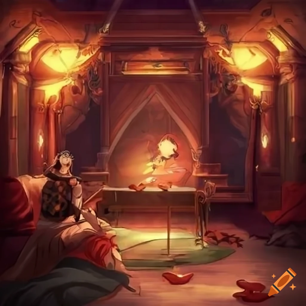 Ancient anime-inspired bedroom on Craiyon