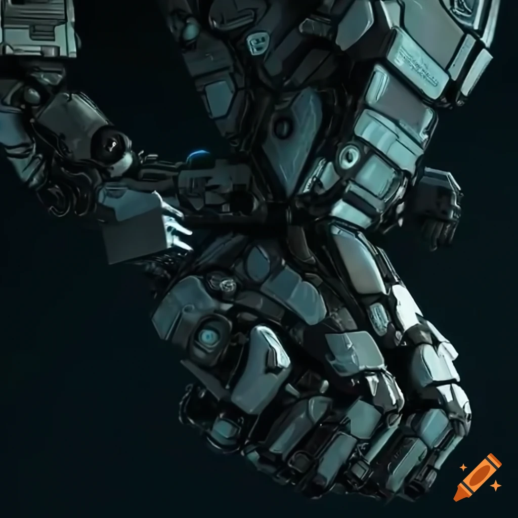 Close up of a futuristic mech hand with clean lines on Craiyon