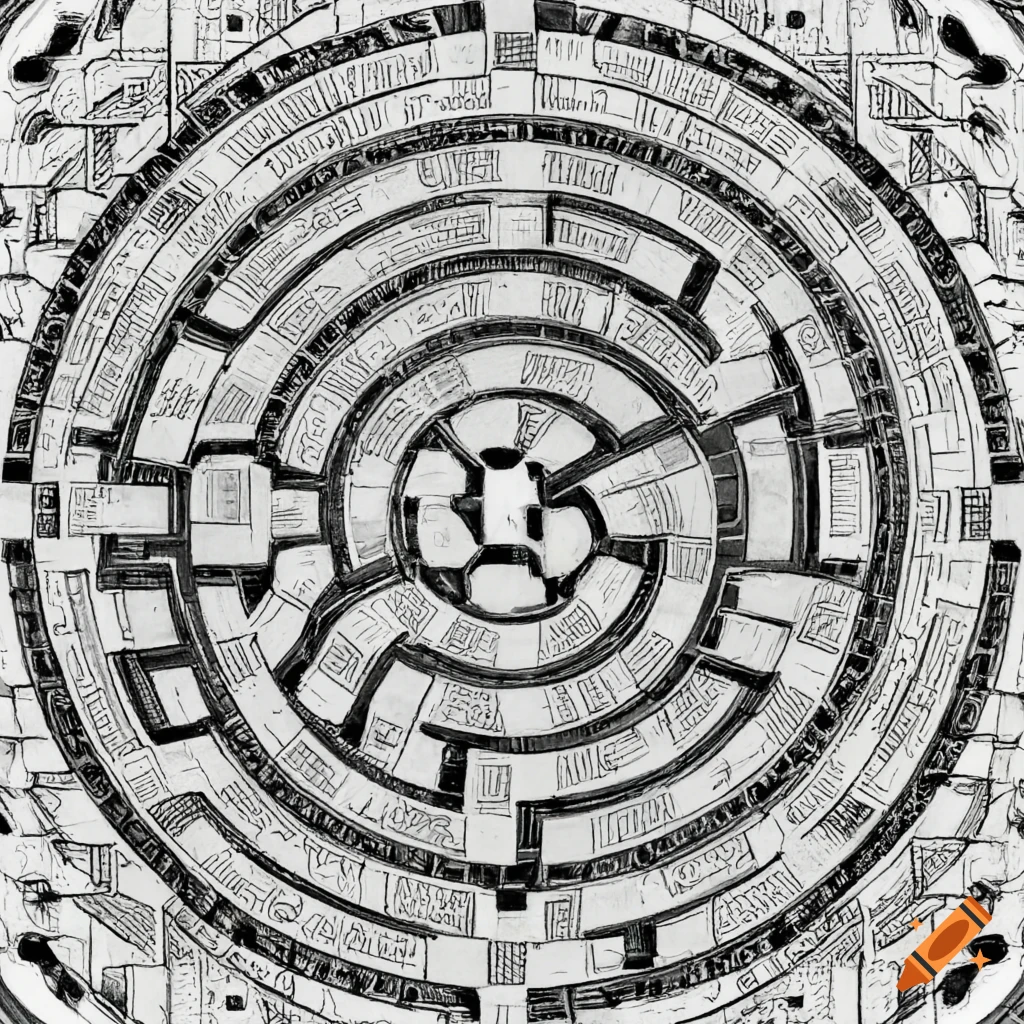 Labyrinth with dual entrances and exits on Craiyon
