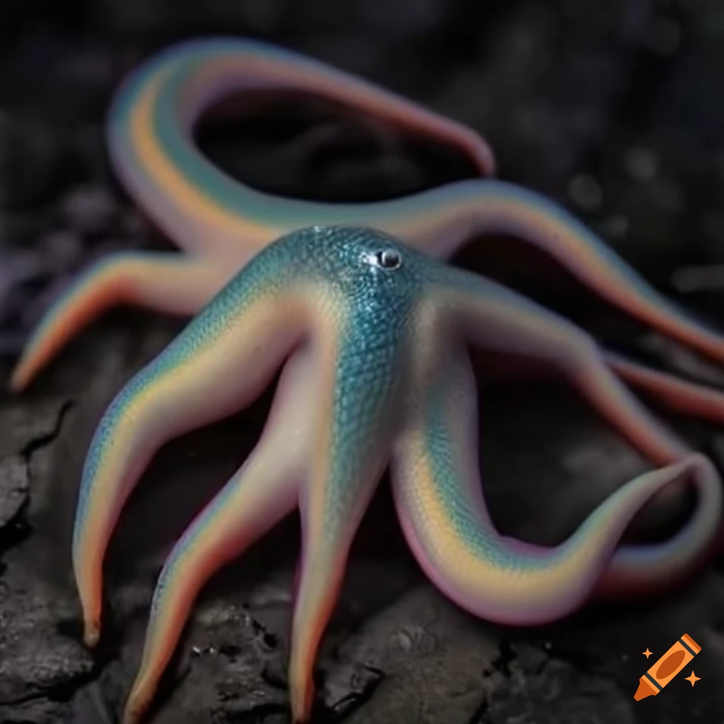 Two-headed snakelike alien sea creature on Craiyon