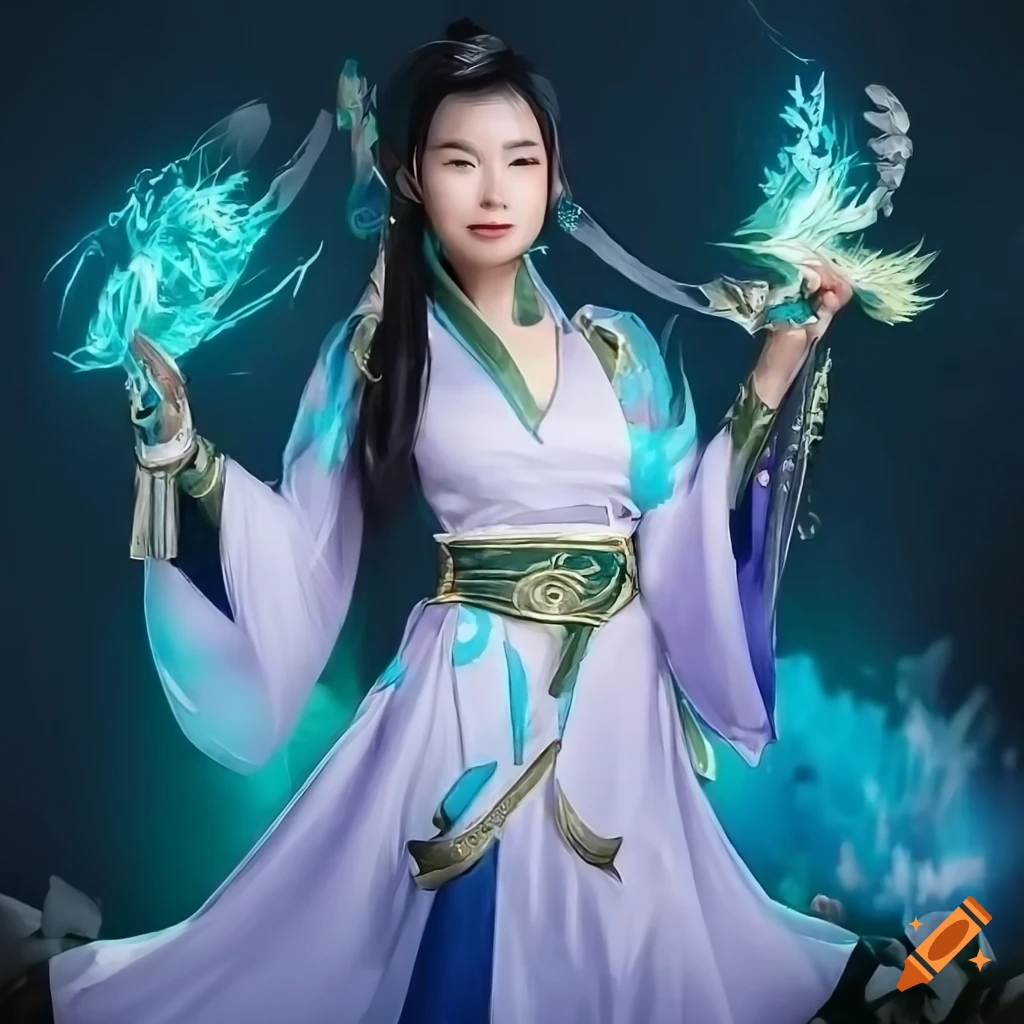 Eastern asian mythical fantasy cosplays on Craiyon