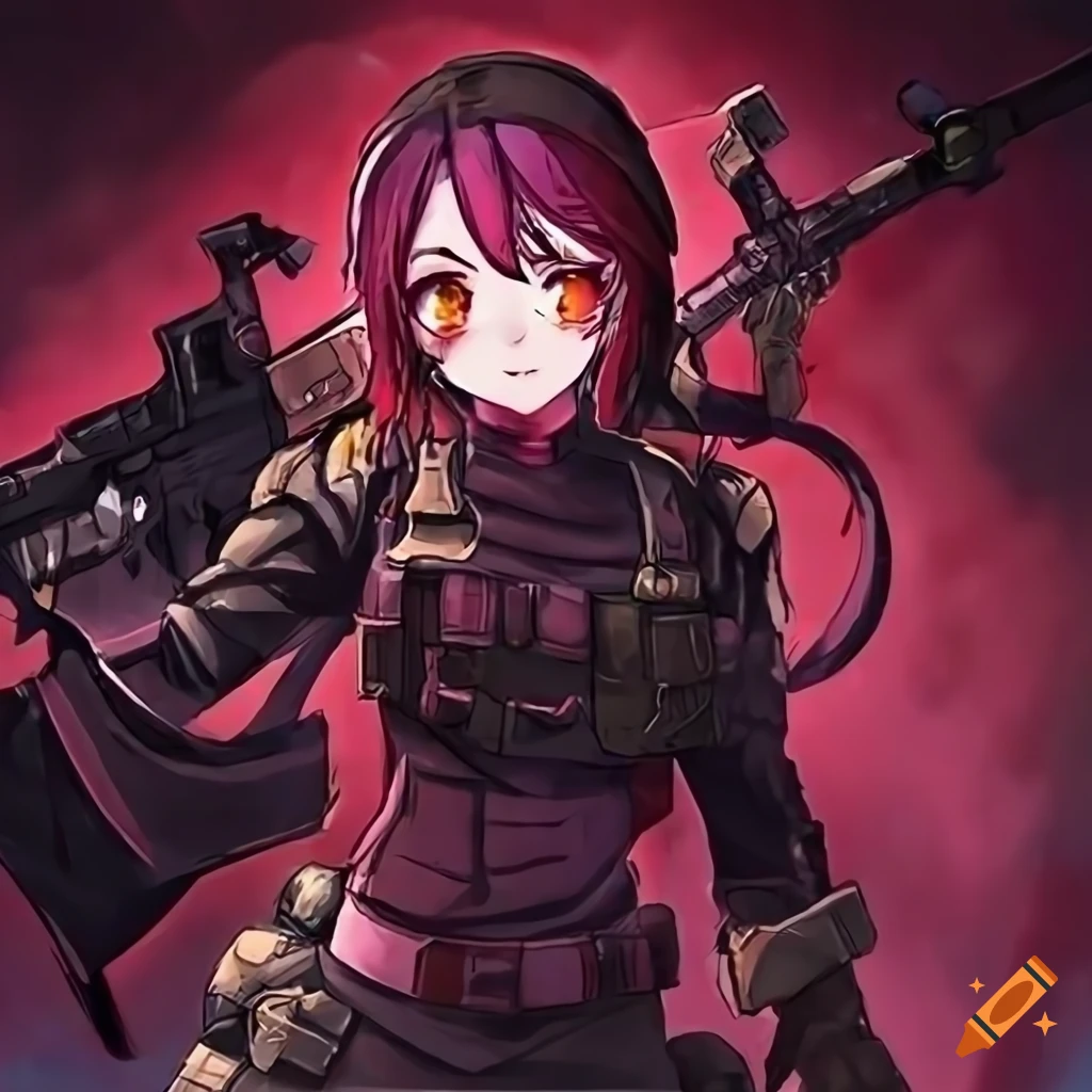 Anime style illustration of an ultimate demon evil licorn soldier ...