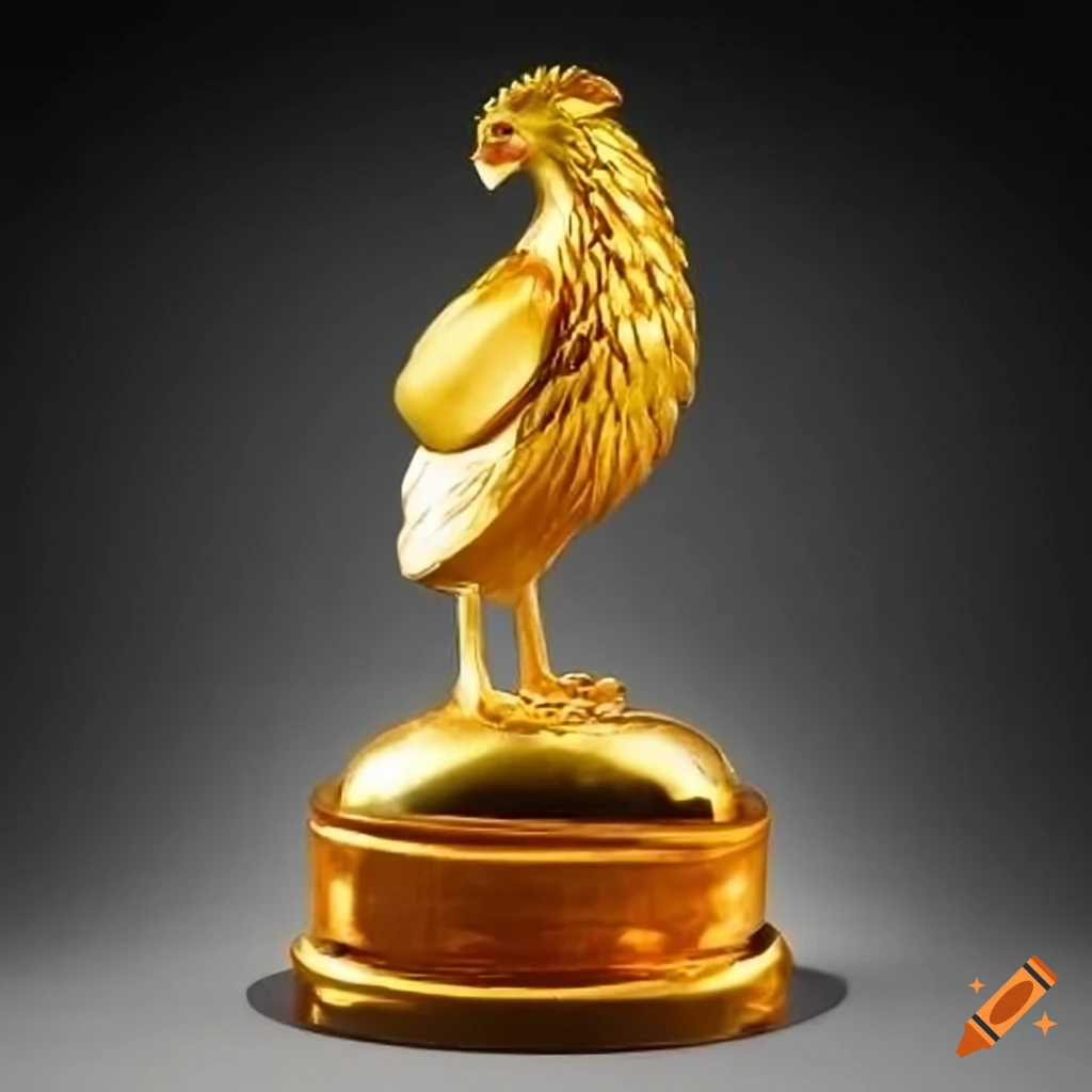 Gold chicken trophy on Craiyon