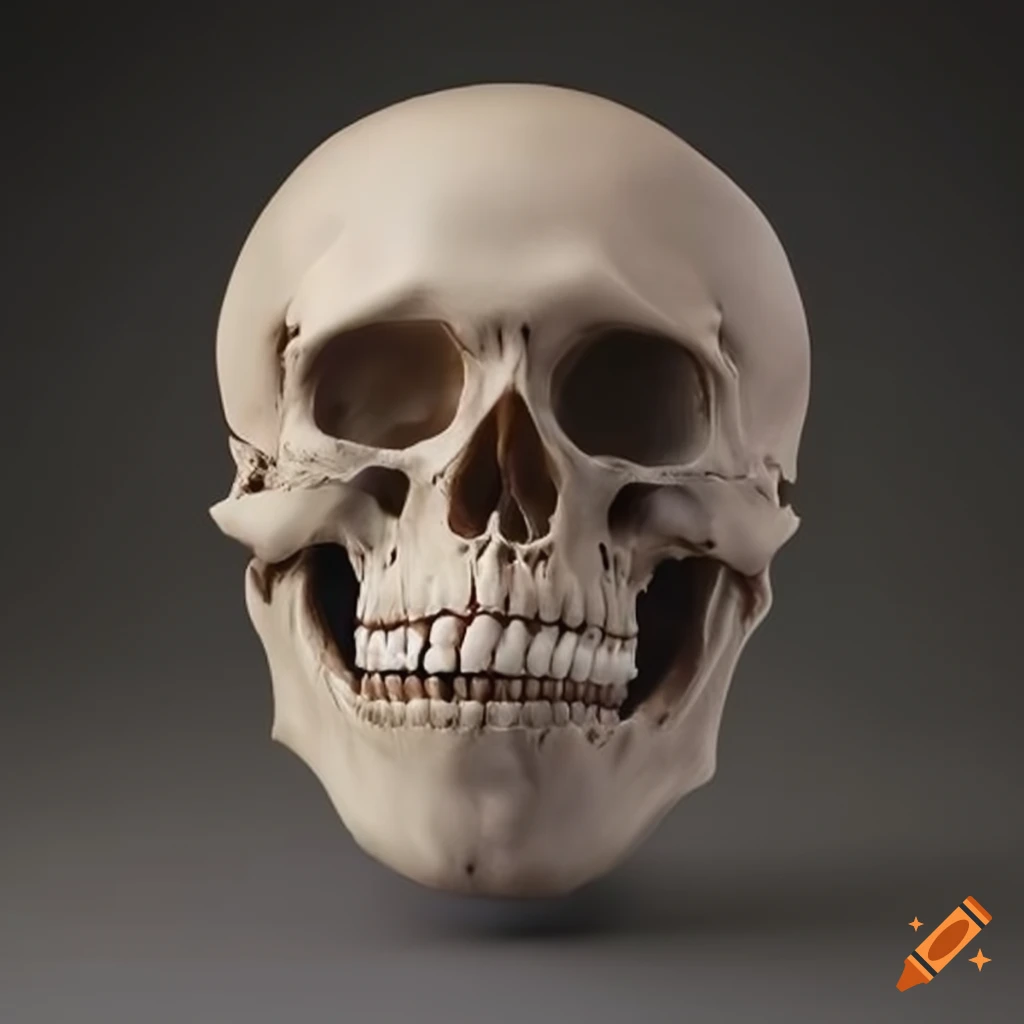 Realistic human skull on Craiyon
