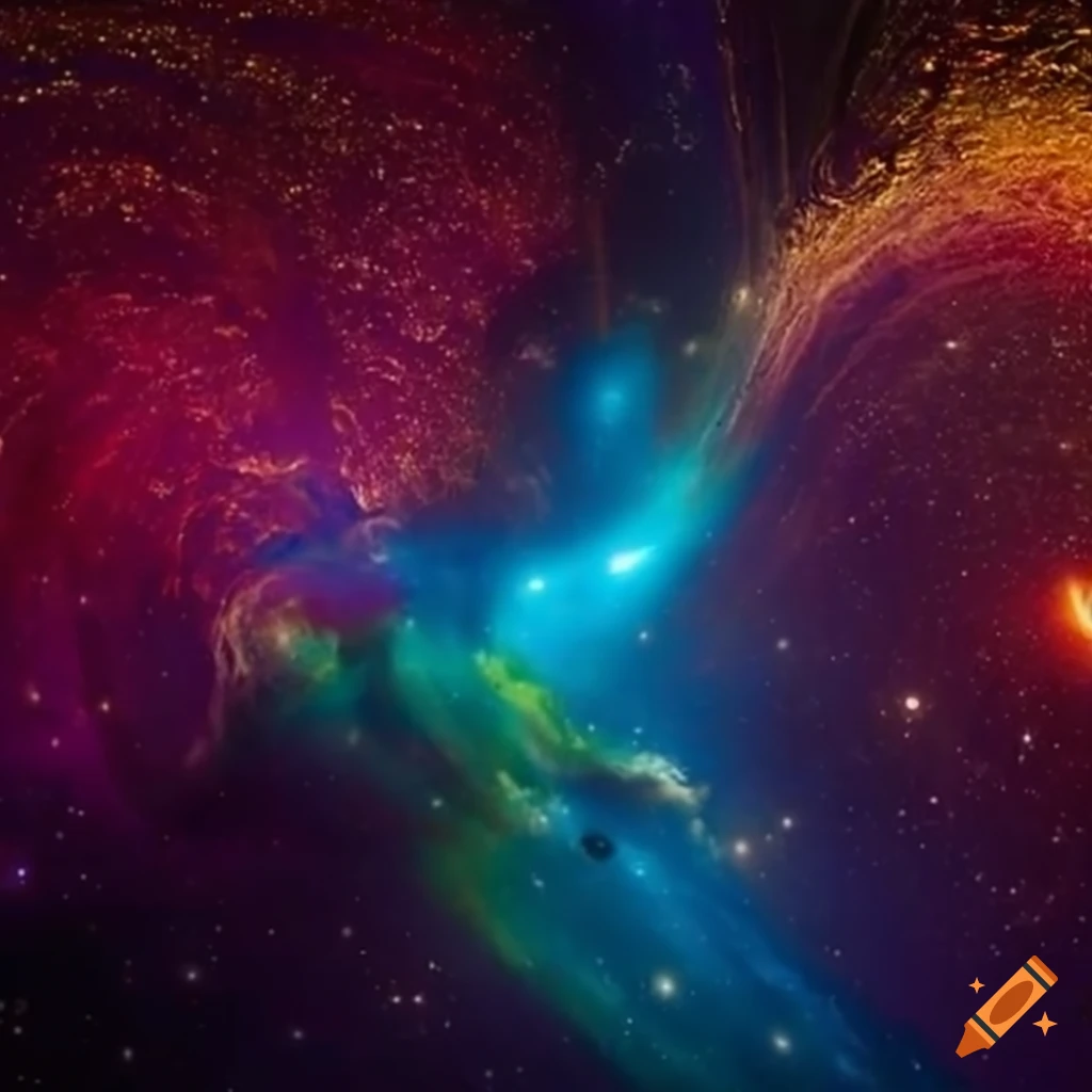 Swirling stardust and bold colors in an early space opera setting on ...