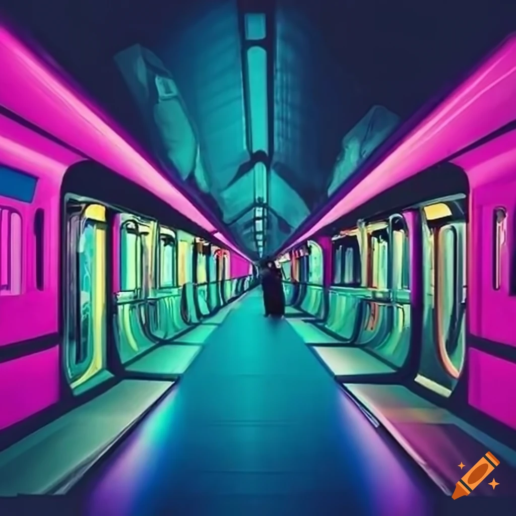 Colorful futuristic subway 26 on Craiyon