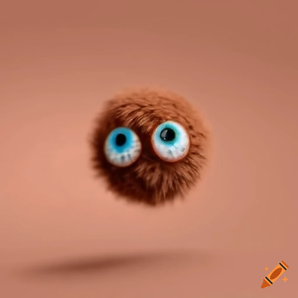 Adorable fuzzy brown creature with two big eyes on Craiyon