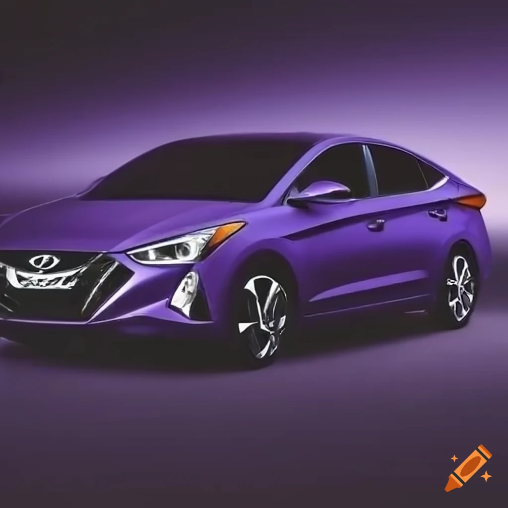 Light purple hyundai elantra with floor shadow on Craiyon