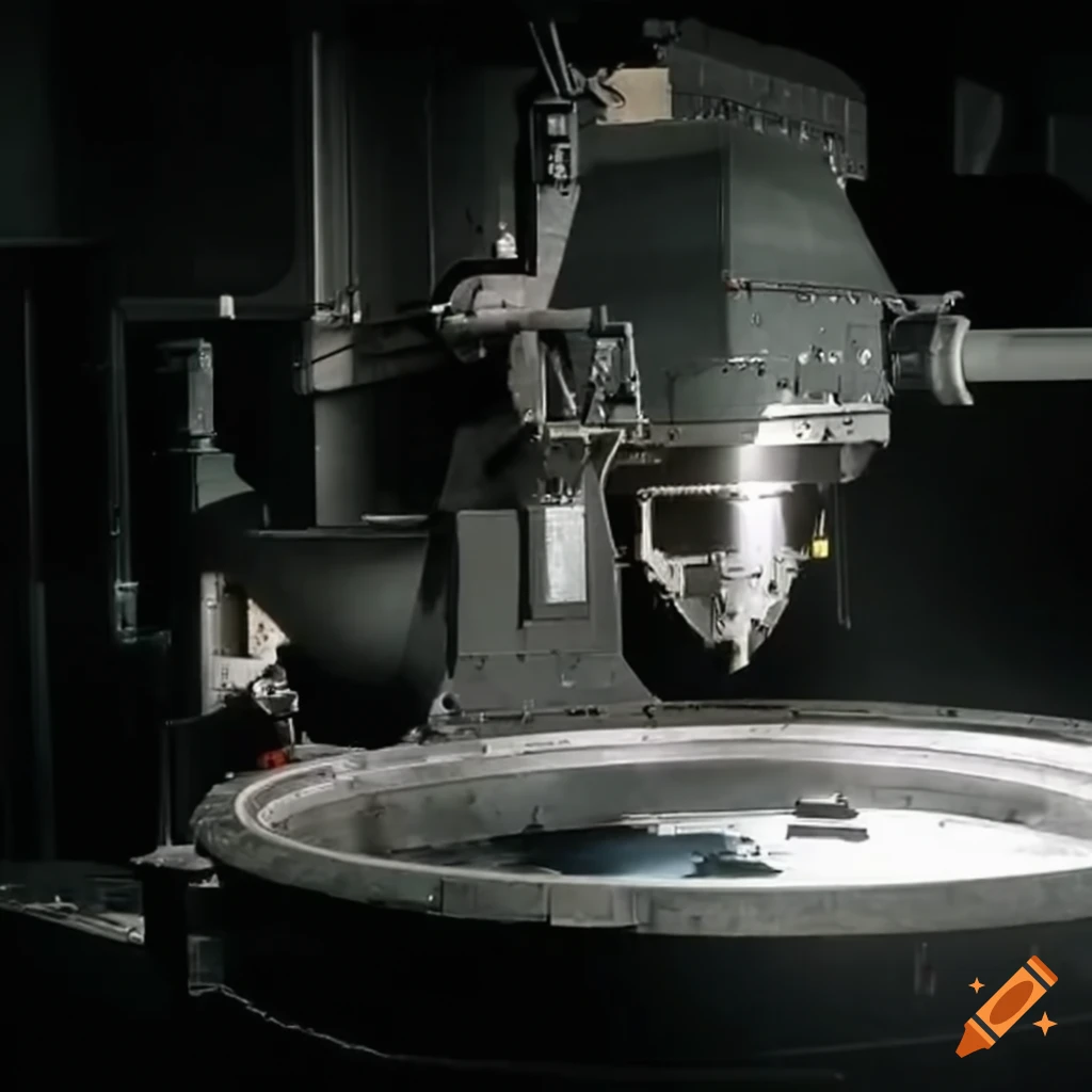 Tank turret milling factory of the future on Craiyon