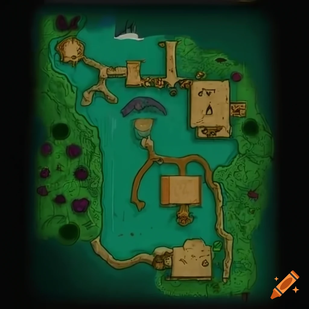 Map of Hyrule with Toon Link for adventurers on Craiyon