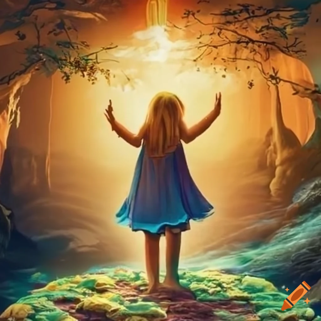 Illustration of god creating the earth for children on Craiyon