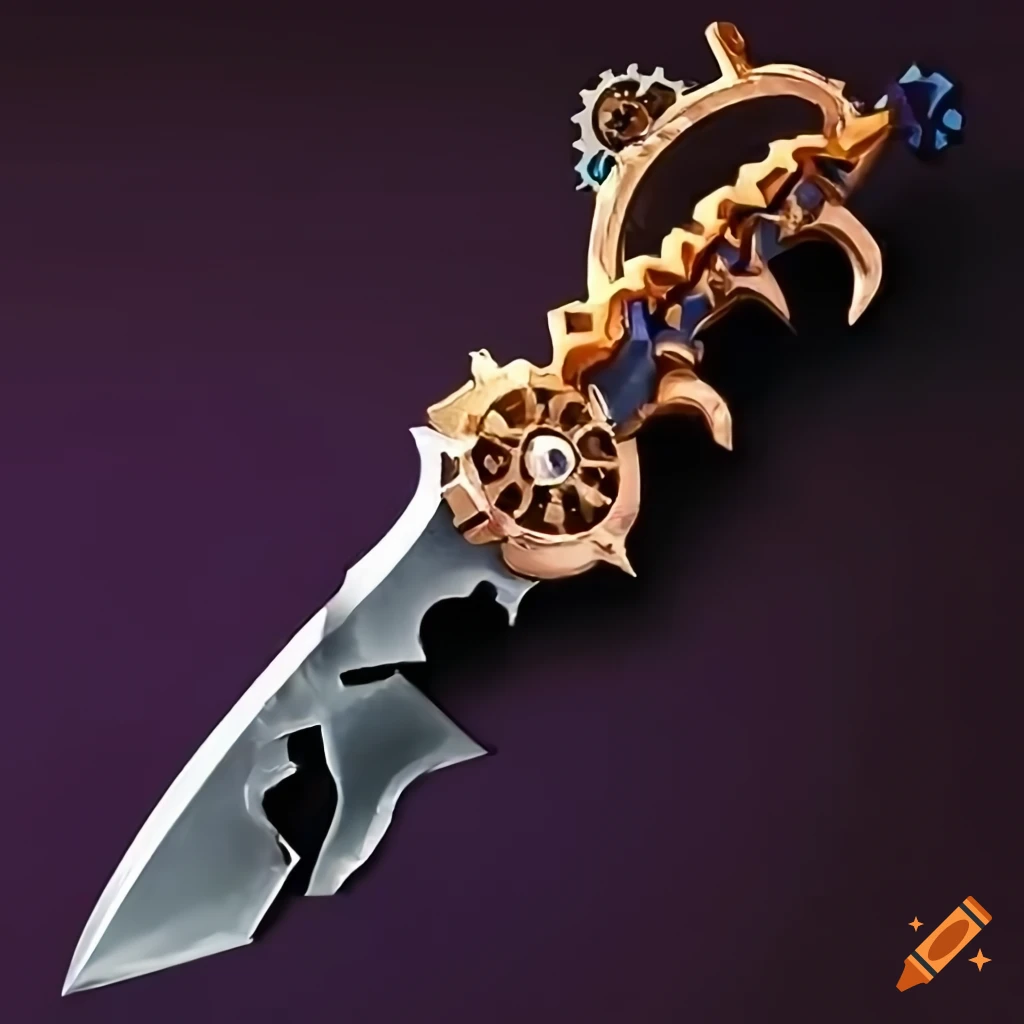 Broken magic clockwork switchblade on Craiyon