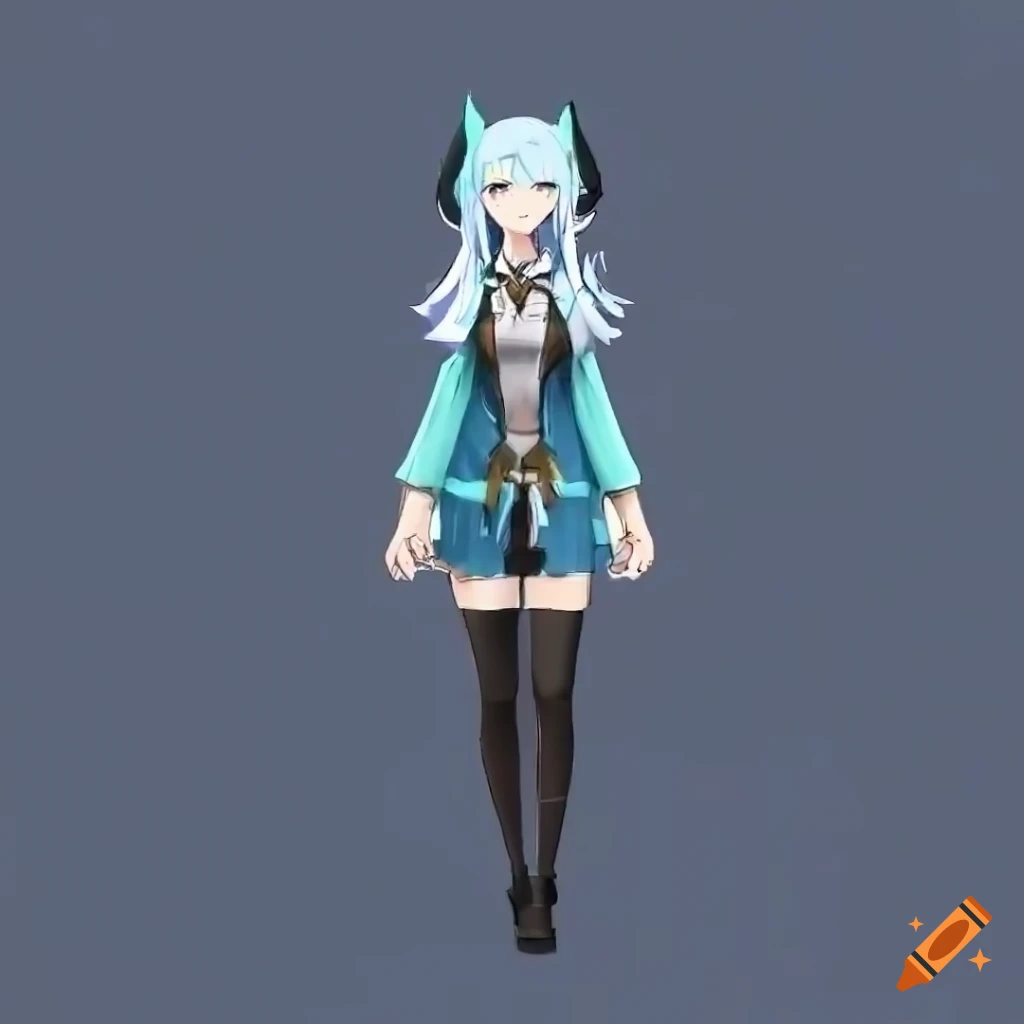 Vtuber female character design sheet in high definition on Craiyon