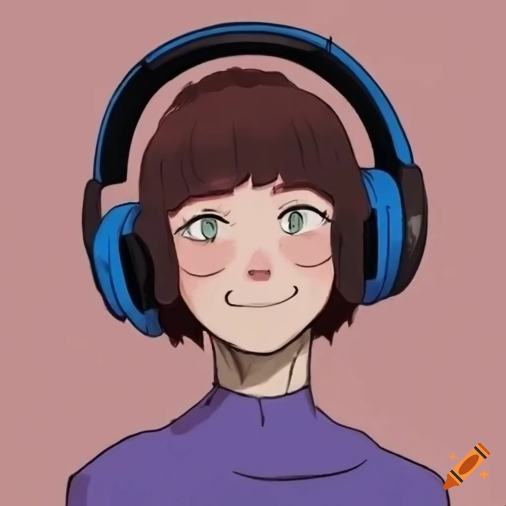 Portrait of Terka, a friendly person who enjoys music on Craiyon