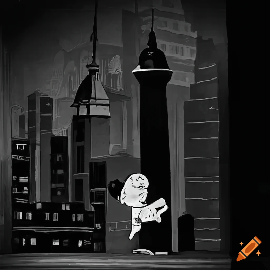 1920s 1930s city noir in rubberhose animation style on Craiyon