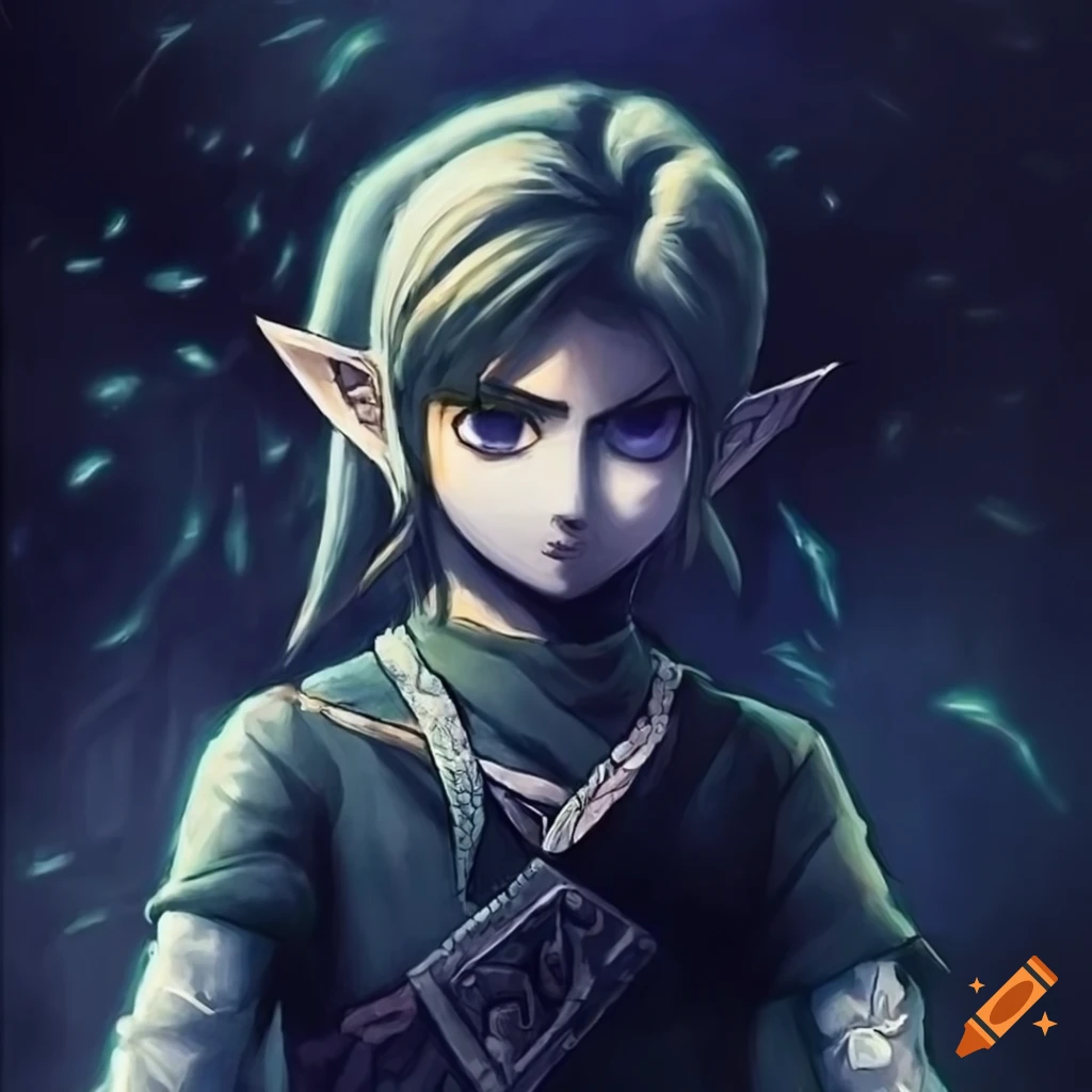 Ethereal depiction of link from the legend of zelda series on Craiyon