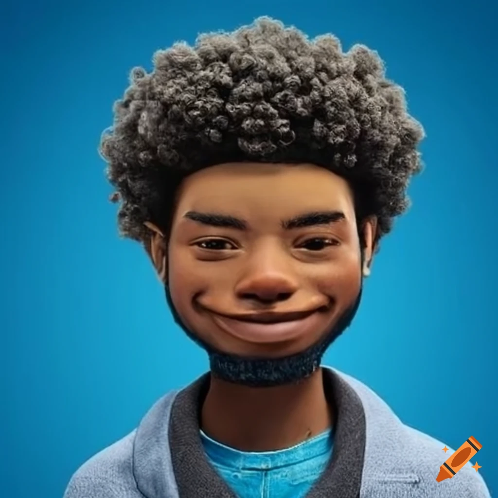 Stylish 5 9 Tall Man With A Curly Afro Blue Polo And Acid Washed