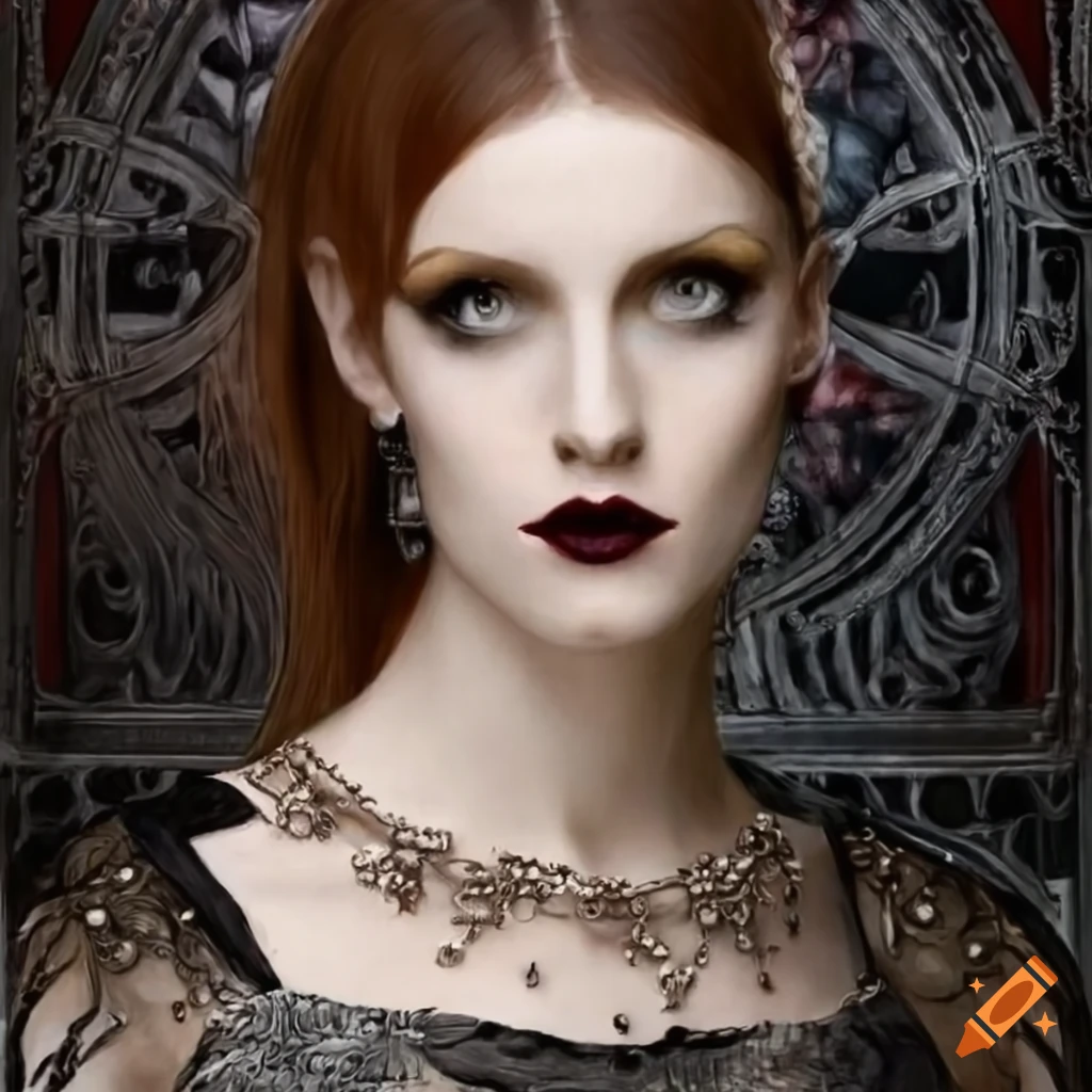 Hyper-realistic gothic art in the style of pre-raphaelite on Craiyon