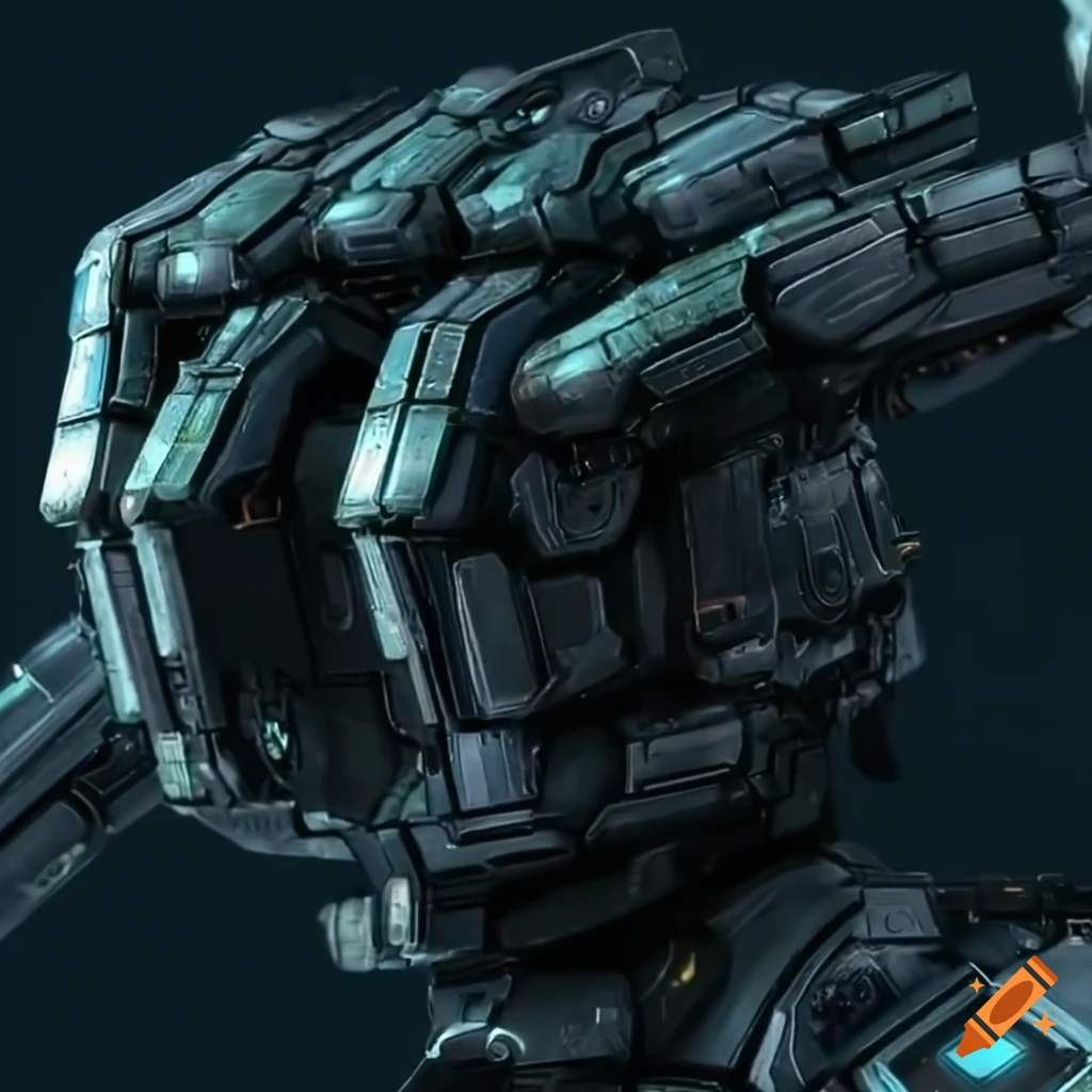 Close-up of a futuristic mech hand with epic, streamlined, clean lines ...