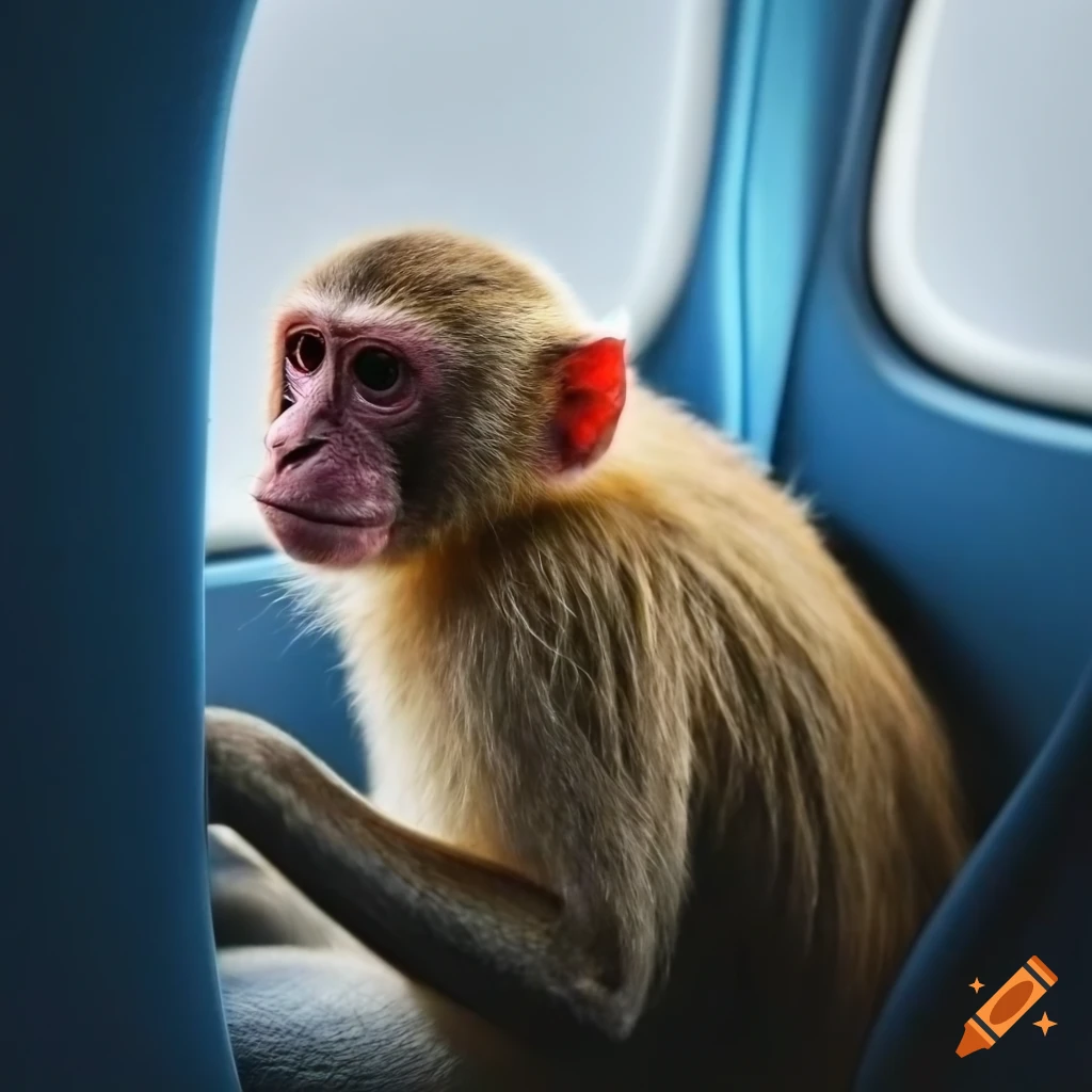 Two monkeys in a private jet on Craiyon
