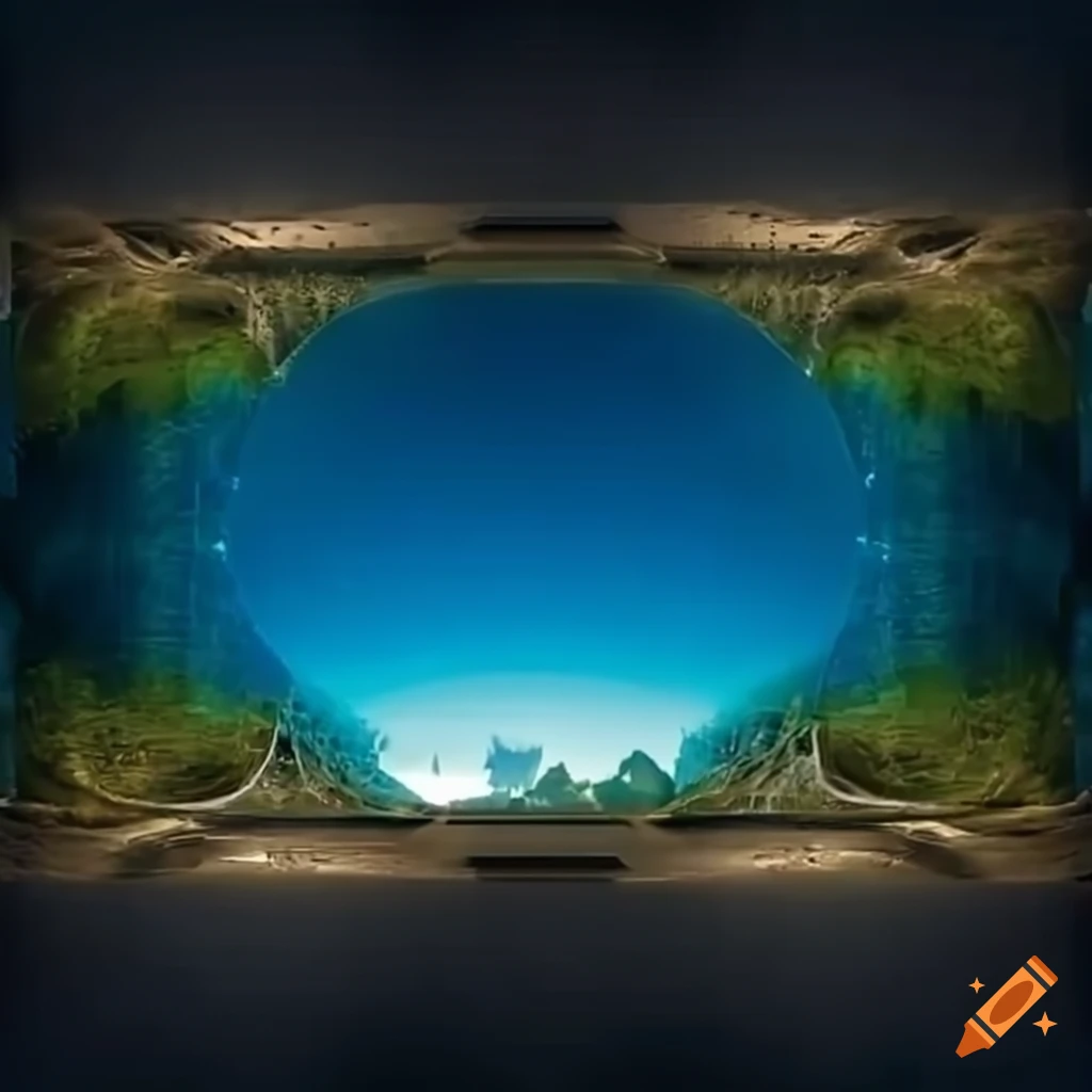 Futuristic integrated wall in breathtaking natural landscape on Craiyon