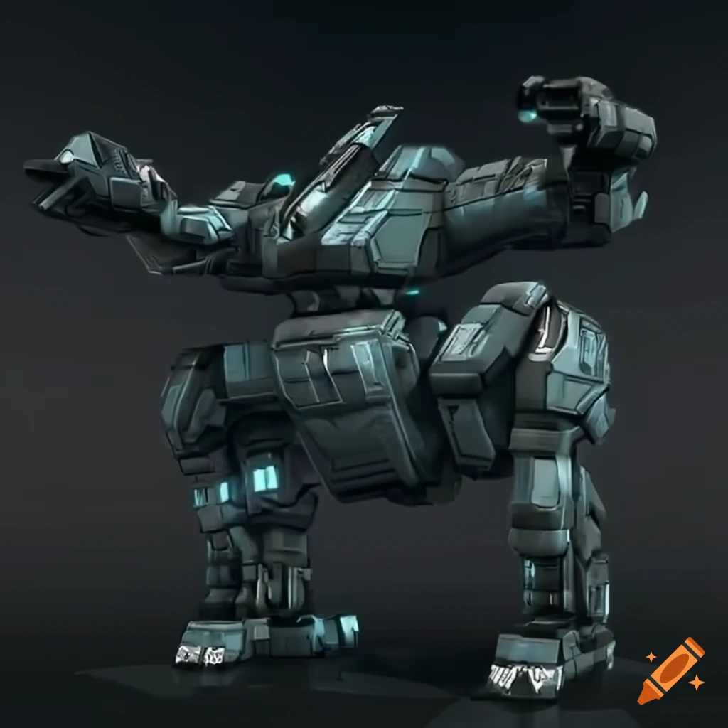 Streamlined futuristic mech with weapons in 8k resolution on Craiyon