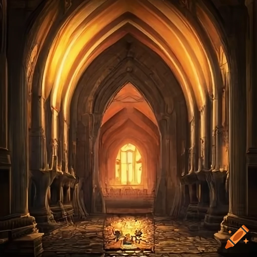 Medieval fantasy temple on Craiyon