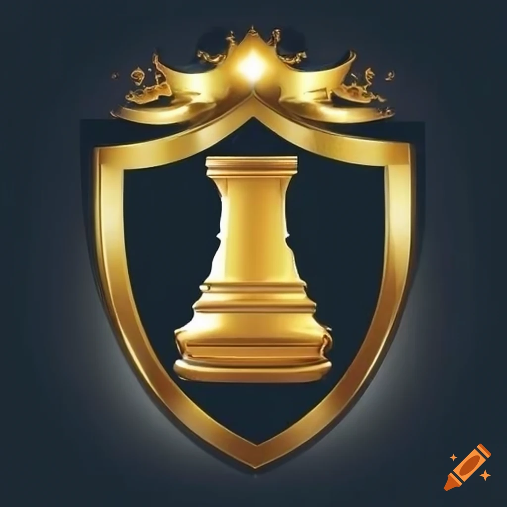Majestic shield with chess rook emblems on Craiyon