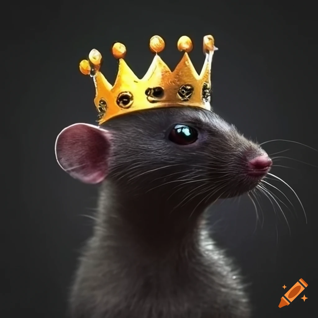 Black rat queen with crown on Craiyon