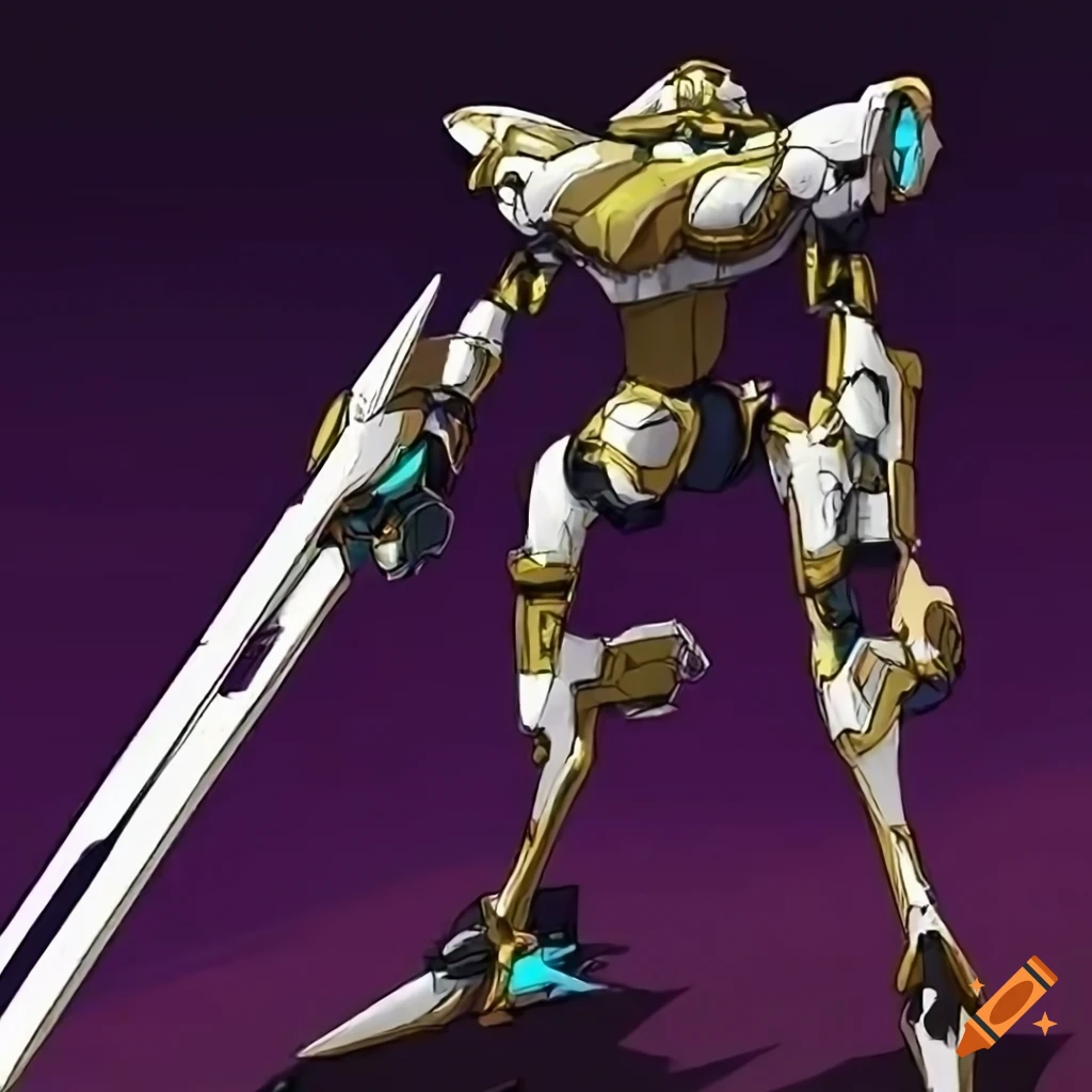 Light mech design inspired by code geass with female character on Craiyon