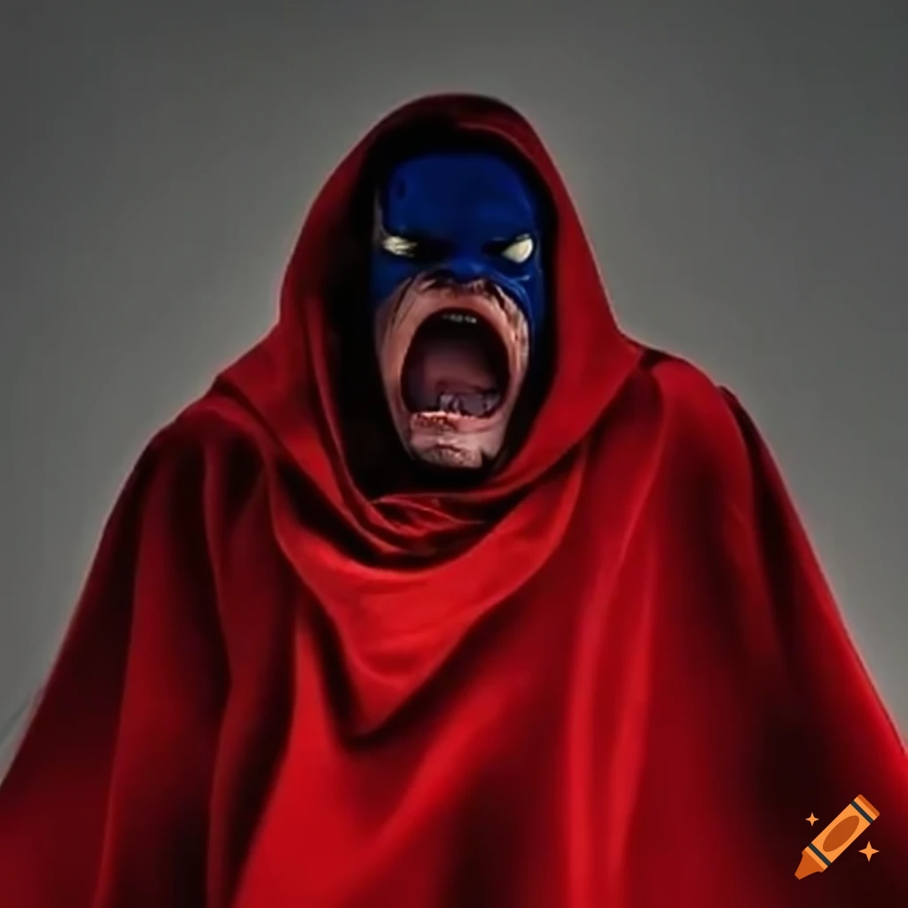 Angry superhero character with intense expression on Craiyon