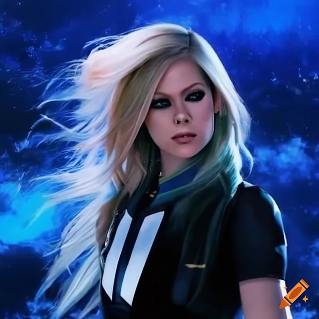 Avril lavigne in macross live action movie scene, top down on Craiyon