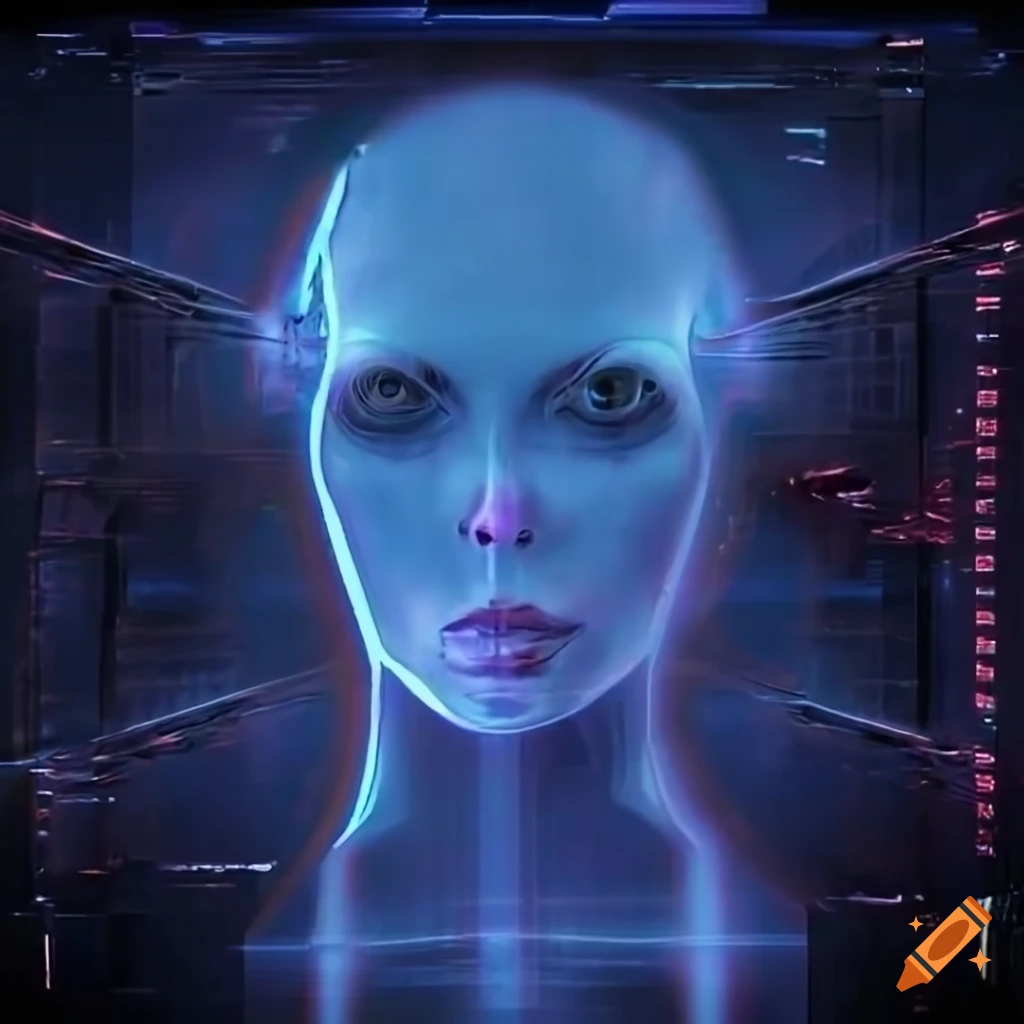 Surrealist alien spaceship machine with biomechanoid ufo face and ...