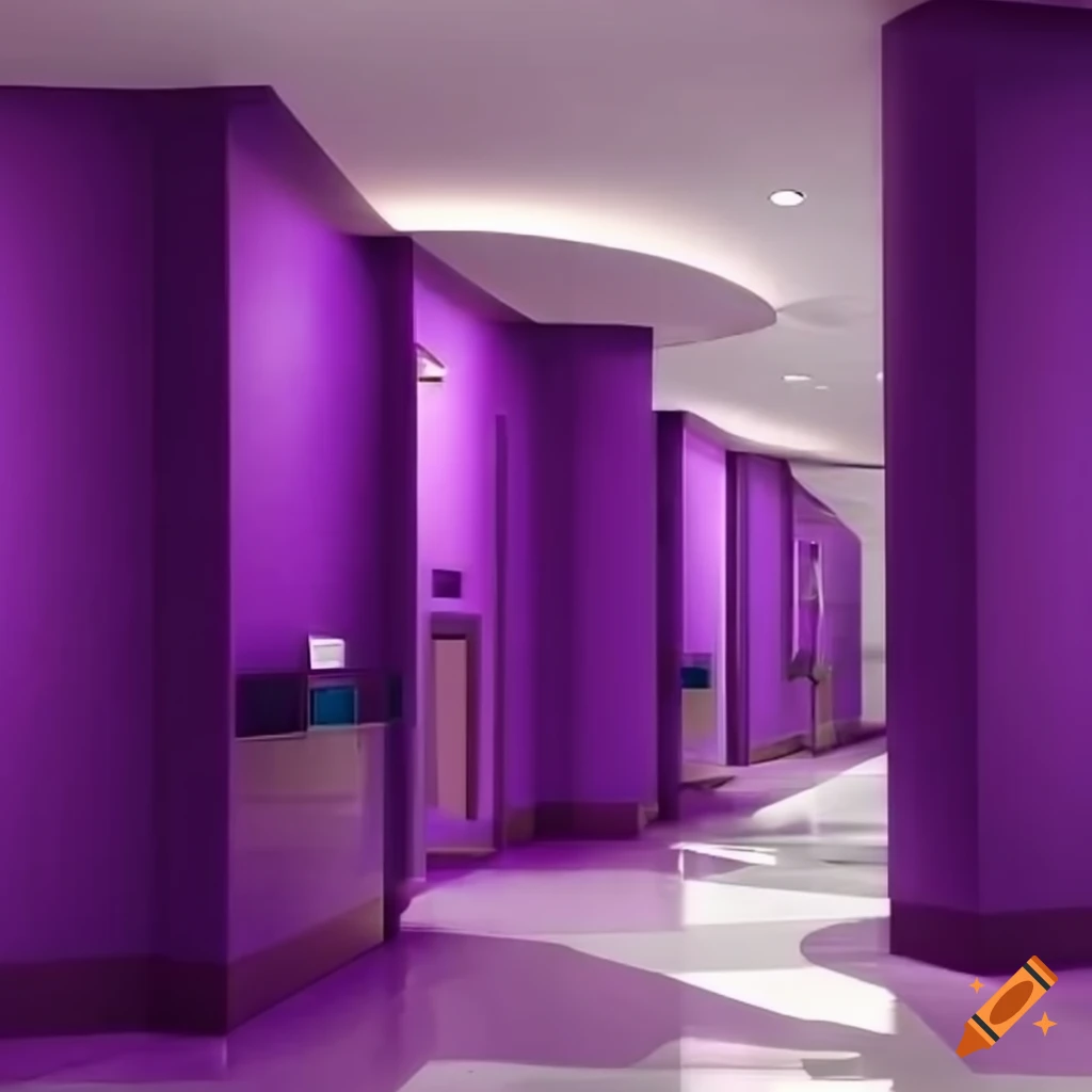 Purple hospital lobby on Craiyon