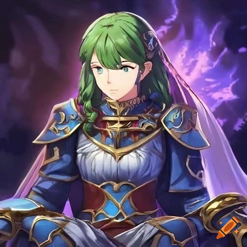 Fierce Priest from Fire Emblem meditating in cleric outfit on Craiyon