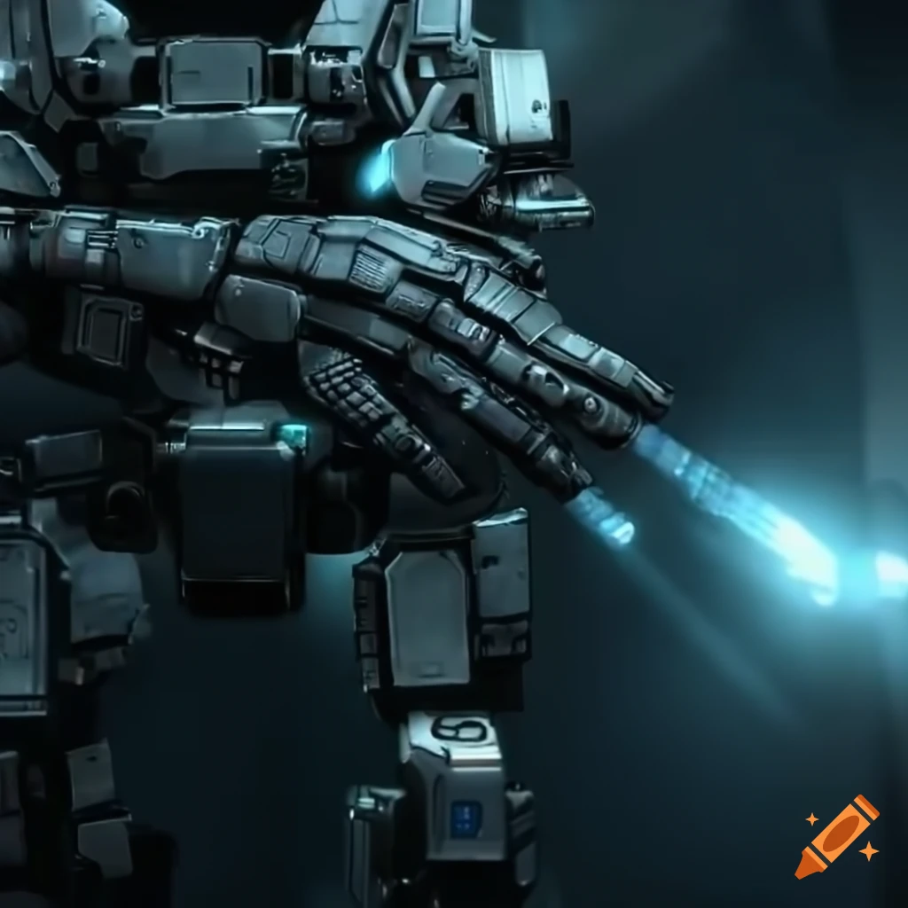 Close-up of a futuristic mech hand with clean lines on Craiyon