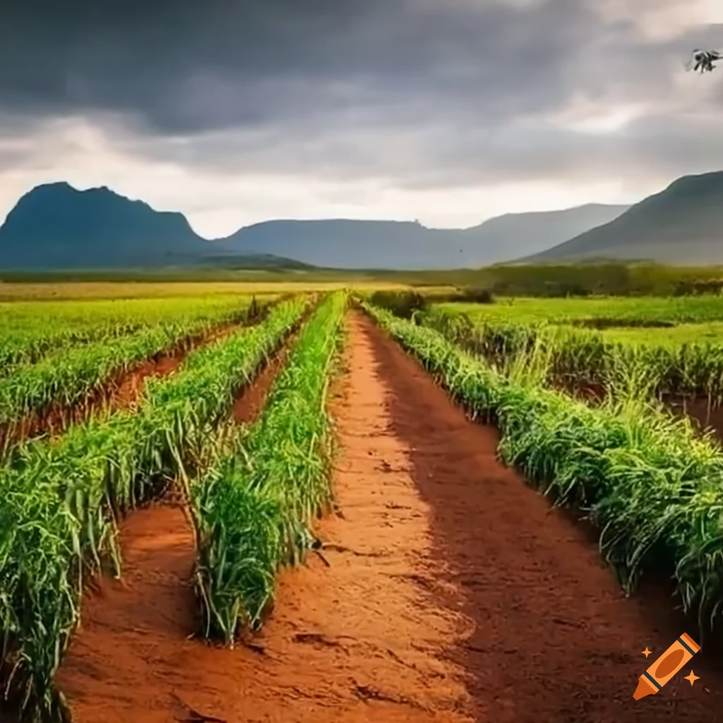Kenya farm with regenerative technology and mt kenya landscape on Craiyon
