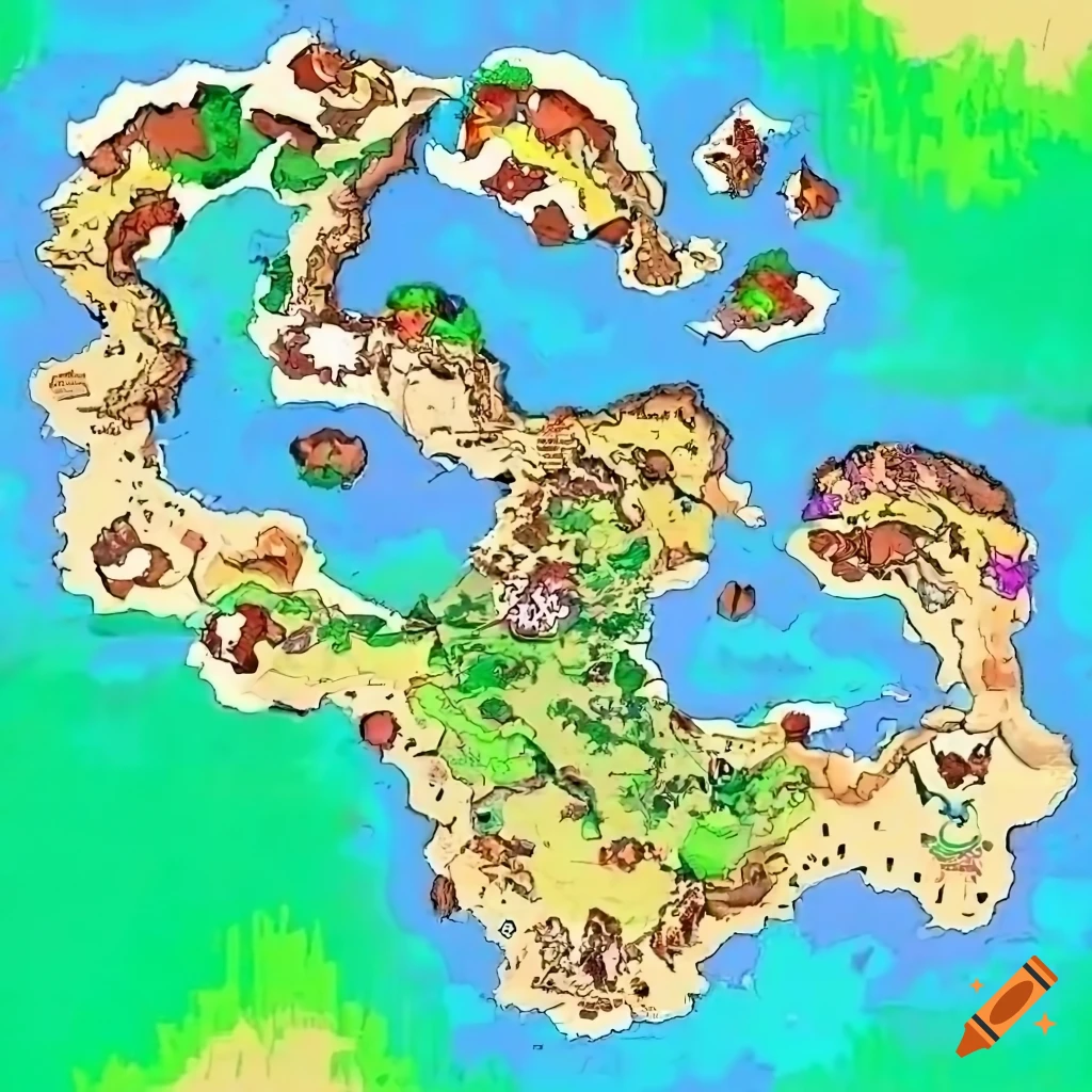 Map of the final fantasy world on Craiyon