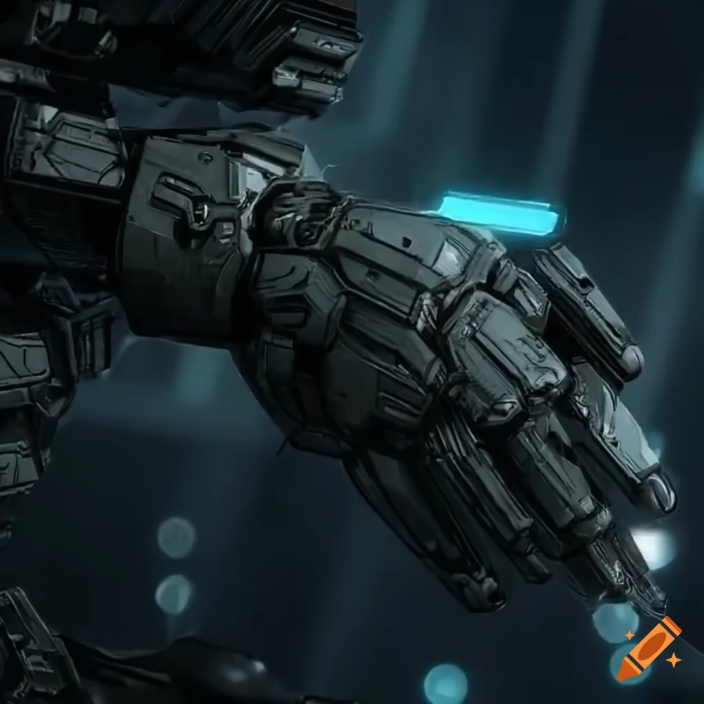 Close-up of a futuristic mech hand with clean lines in 8k resolution on ...
