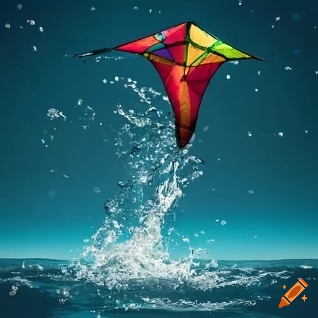 Kite falling into the water on Craiyon