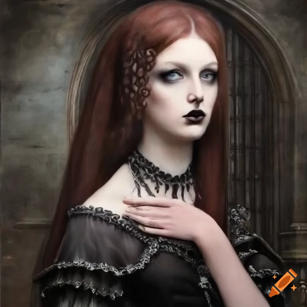Hyperrealistic gothic art in the style of pre-raphaelite on Craiyon